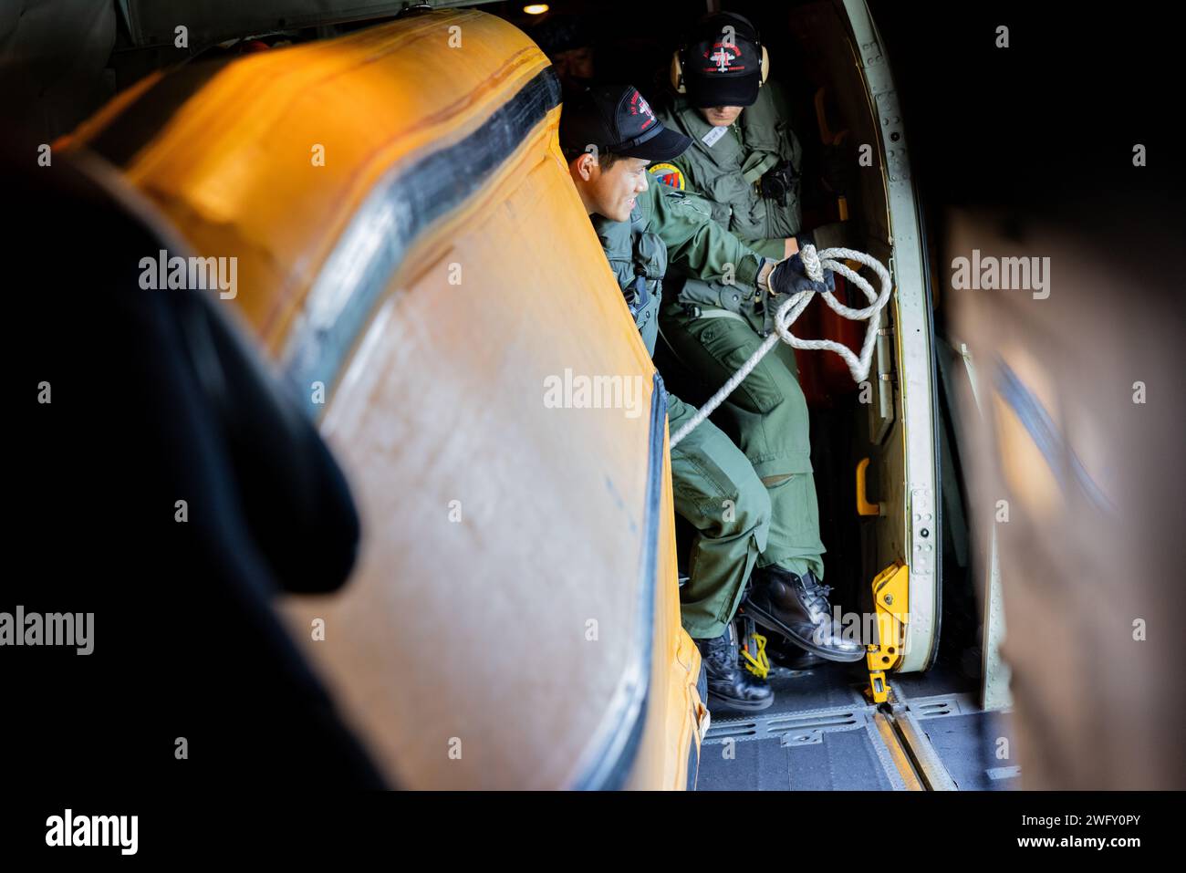 Japan Maritime Self-Defense Force members with Air Rescue Squadron 71 ...