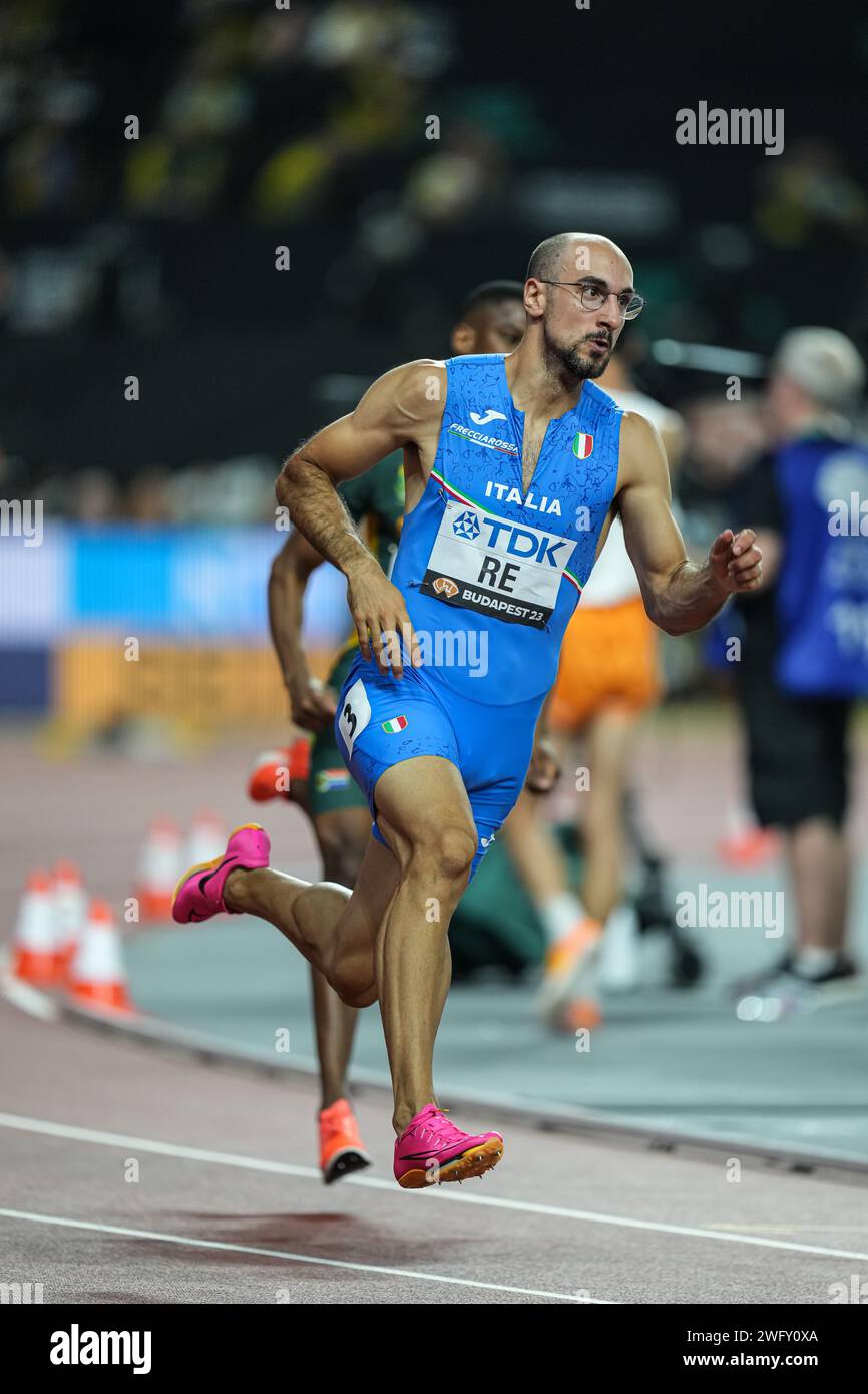 Davide RE participating in the 400 meters at the World Athletics ...