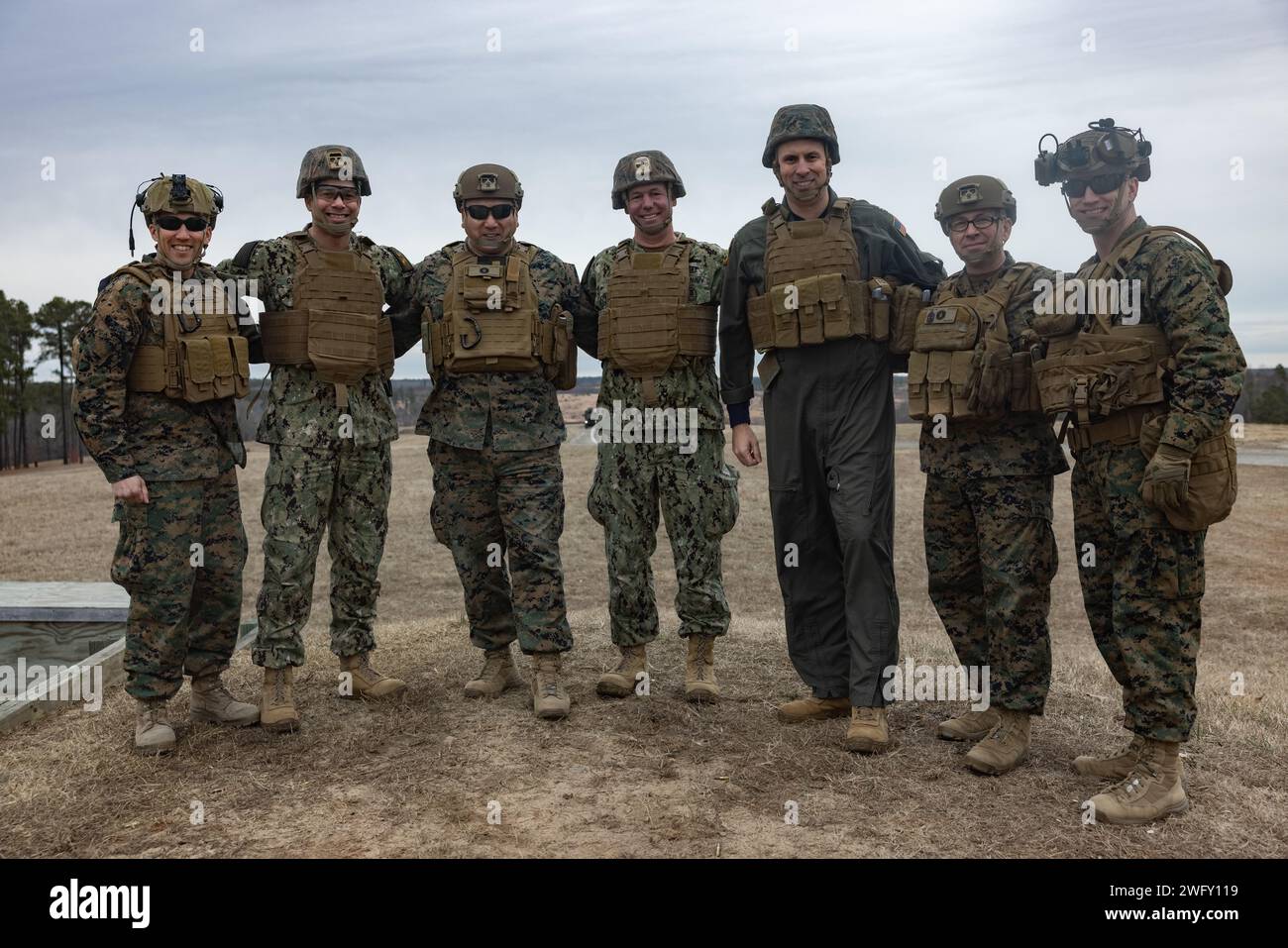 From left, U.S. Marine Corps Lt. Col. William Kerrigan, commander ...
