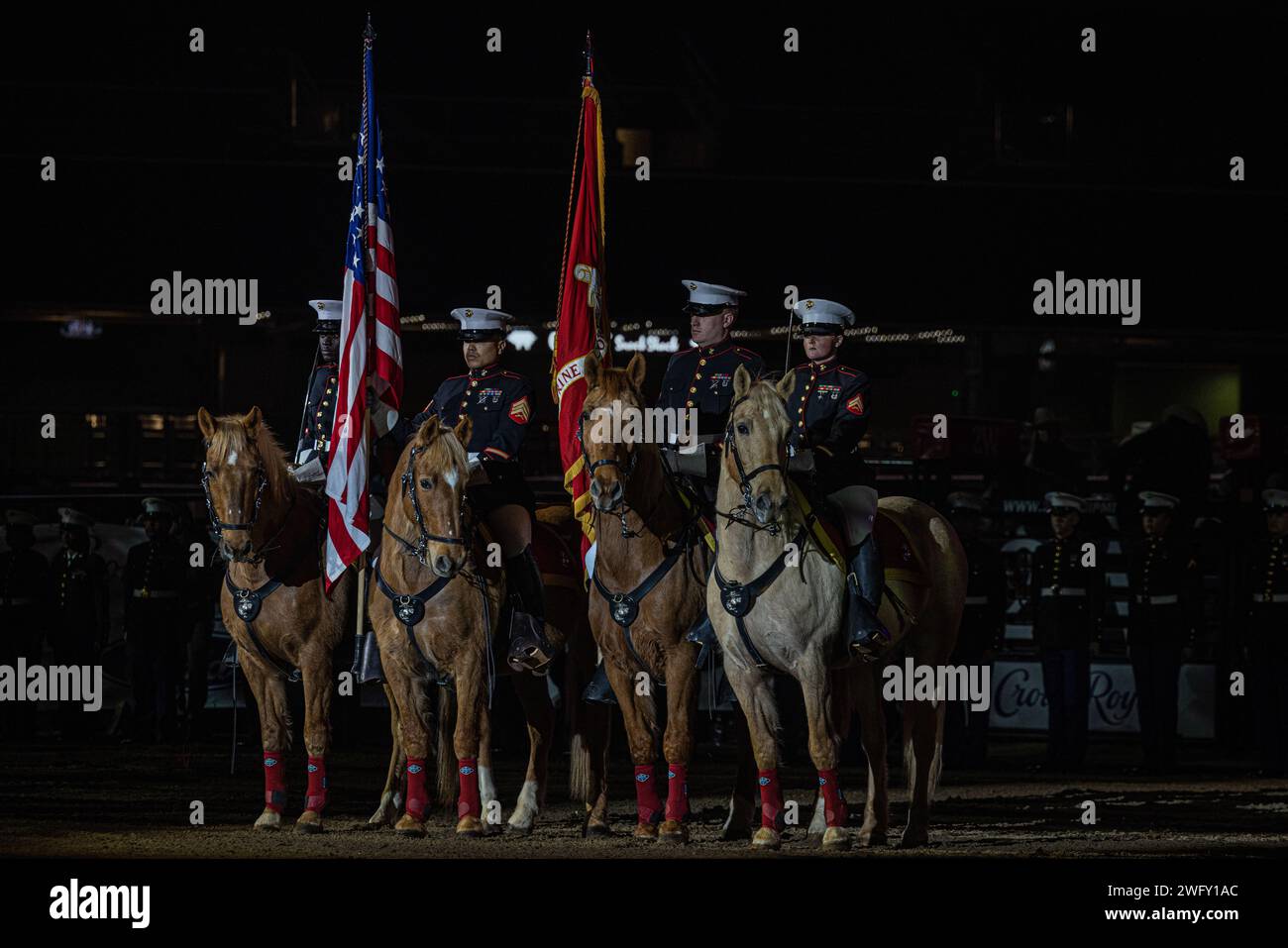 U.S. Marines with the Marine Corps Mounted Color Guard, Marine Corps ...