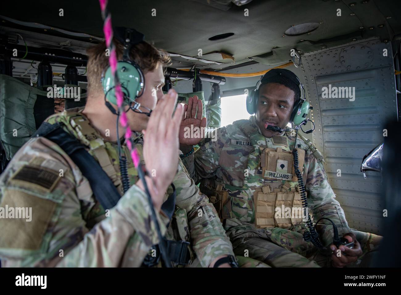 Spc. Trey Williams, an artillery soldier with Bravo Battery, 3rd Battalion, 320th Field ...
