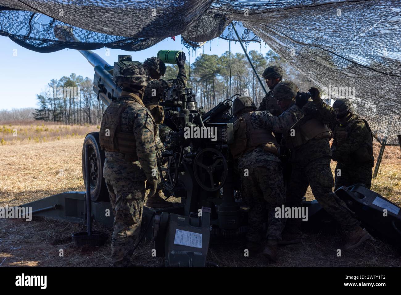 U.S. Marines with Romeo Battery, Battalion Landing Team 1/8, 24th ...