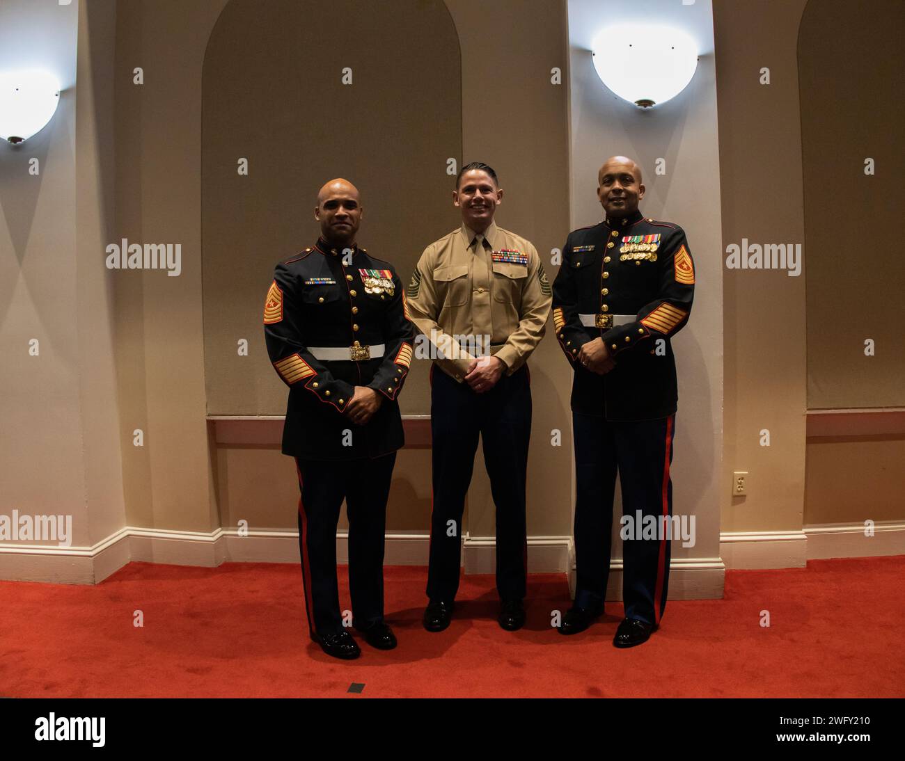 From left, Sergeant Major Jimmy F. Richard, incoming sergeant major ...