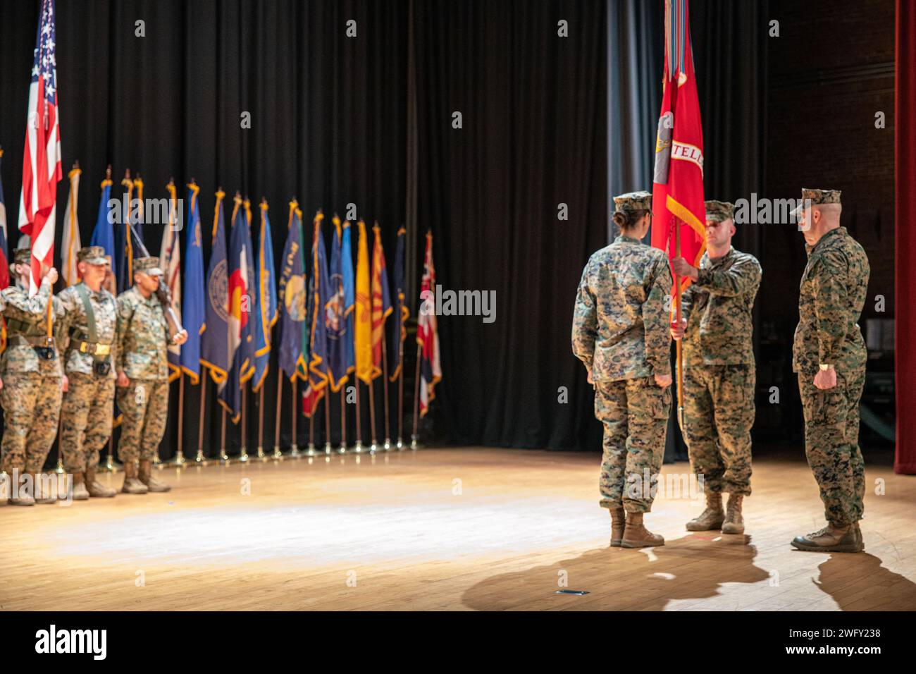 U.S. Marine Corps Lt. Col. Ruth Kehoe, off-going commanding officer of 2nd Intelligence ...