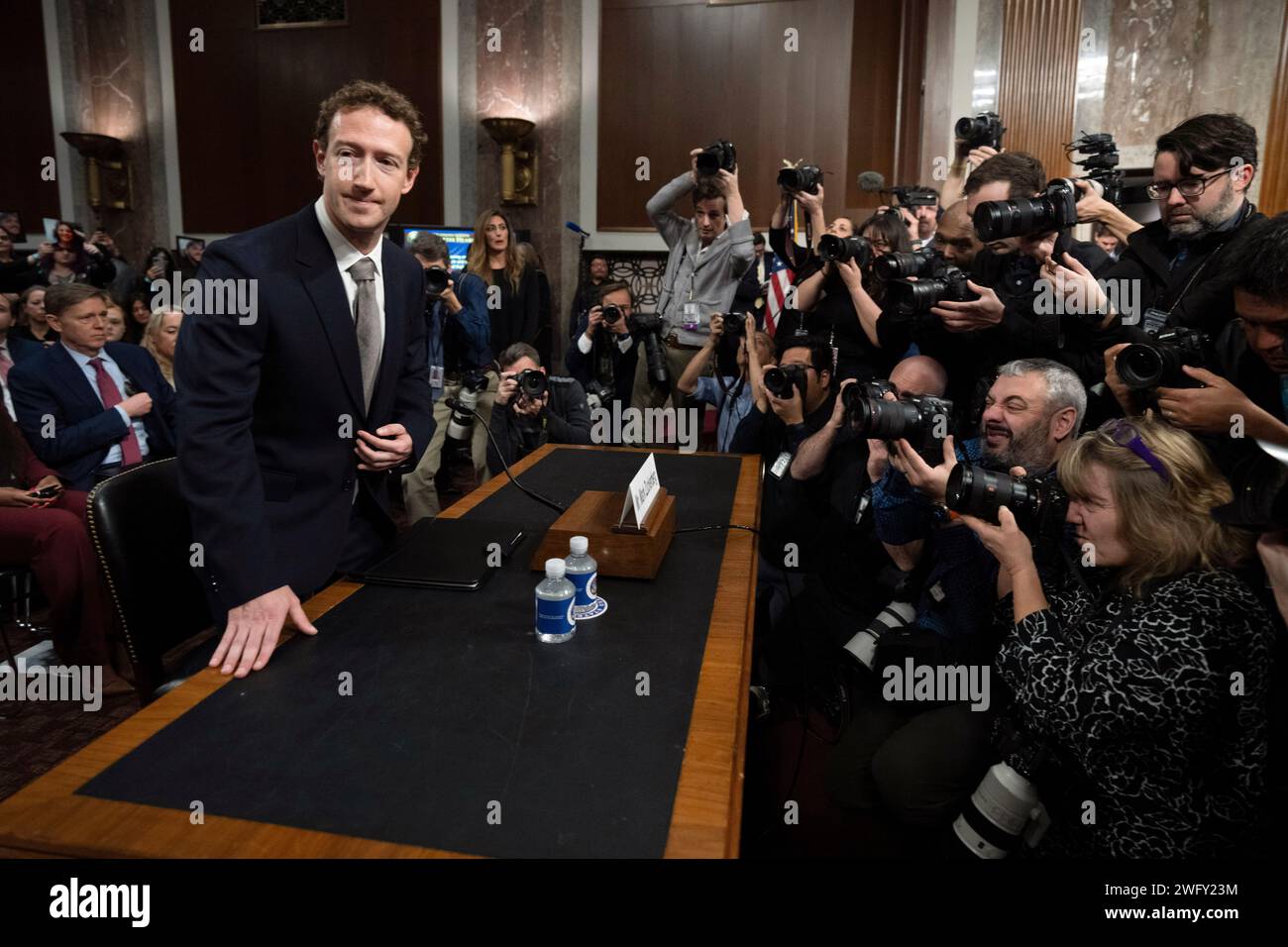Meta CEO Mark Zuckerberg, arrives to testify before a Senate Judiciary ...