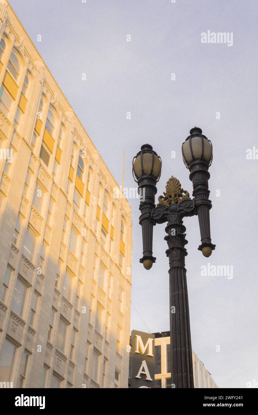 Lamp-post and building shot in film Stock Photo - Alamy