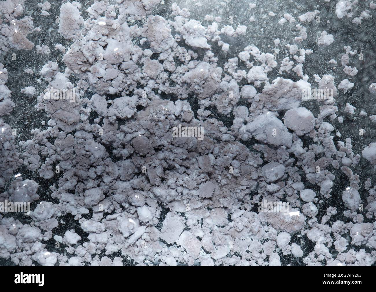Silver chloride (AgCl) darkened from light, the product of the reaction ...