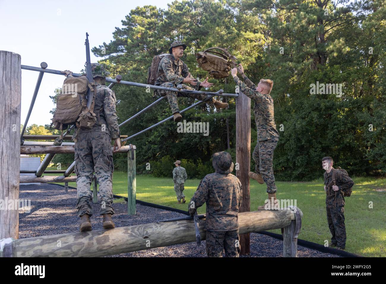 U.S. Marines with Marine Corps Air Station (MCAS) Beaufort transport ...