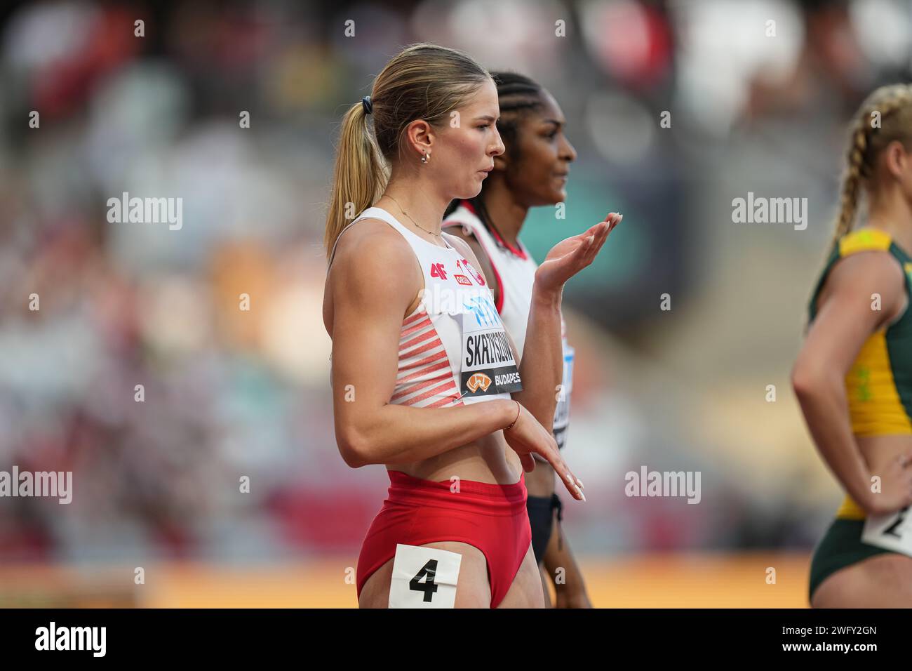Pia SKRZYSZOWSKA participating in the 100 meters hurdles at the World ...