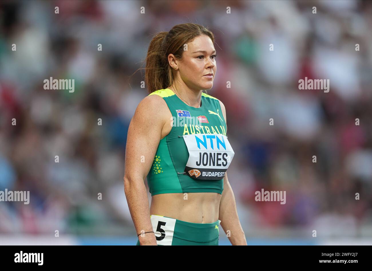 Hannah JONES participating in the 100 meters hurdles at the World Athletics Championships in ...