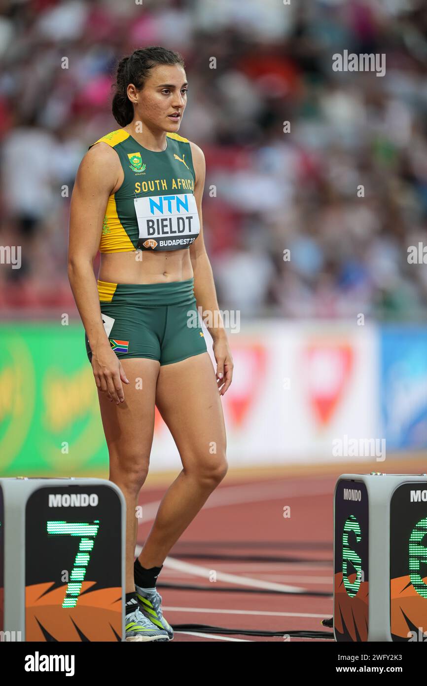 Taylon BIELDT participating in the 100 meters hurdles at the World ...
