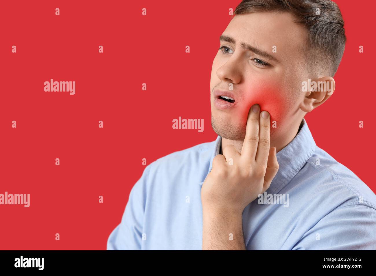 Sensitive young man red hi-res stock photography and images - Alamy