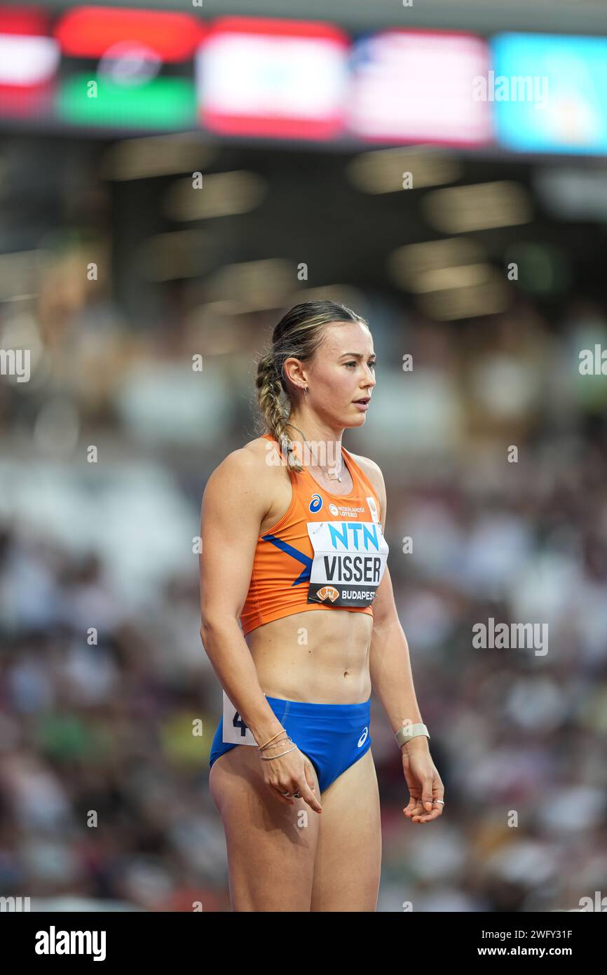 Nadine VISSER participating in the 100 meters hurdles at the World Athletics Championships in ...