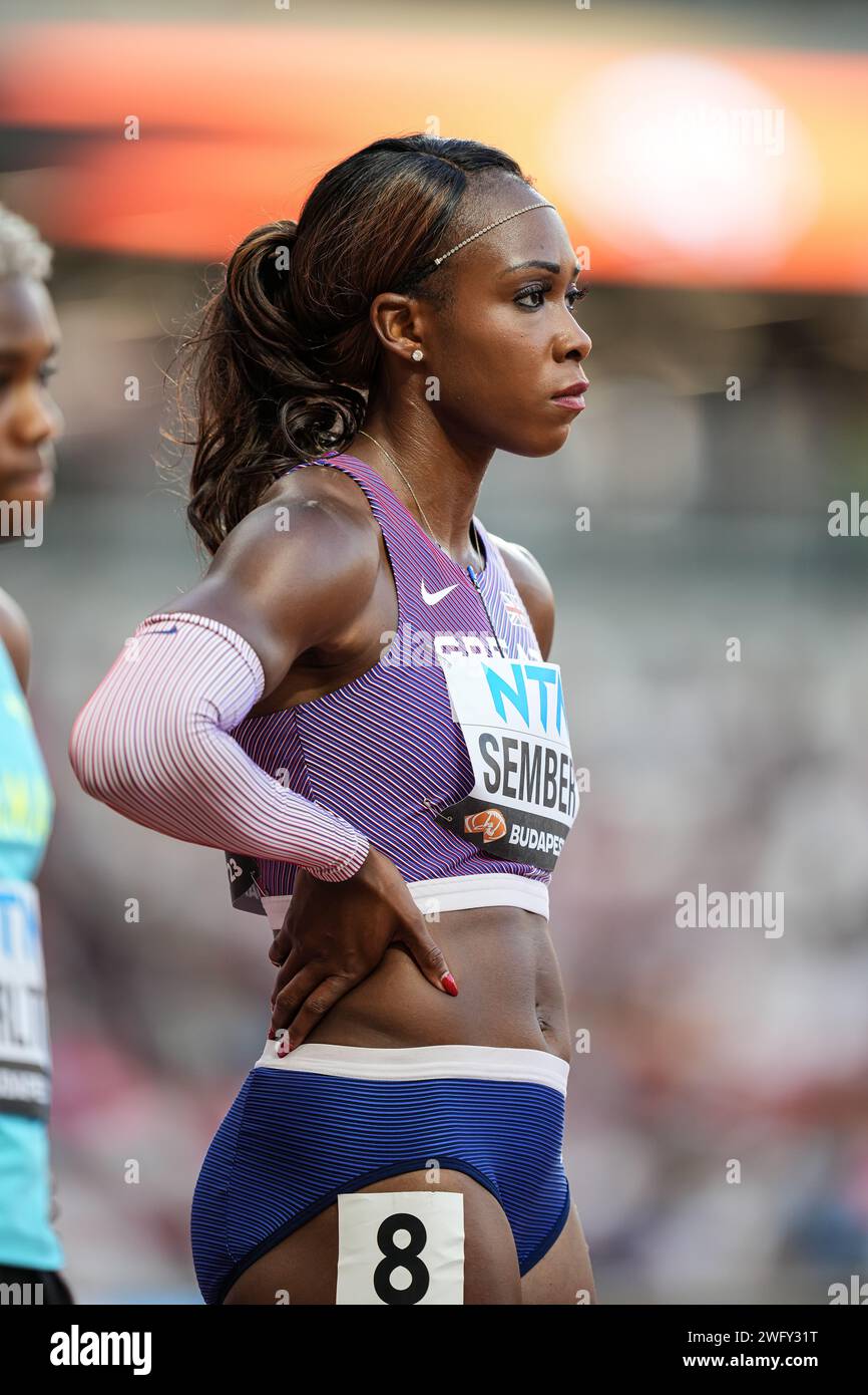 Cindy SEMBER participating in the 100 meters hurdles at the World ...