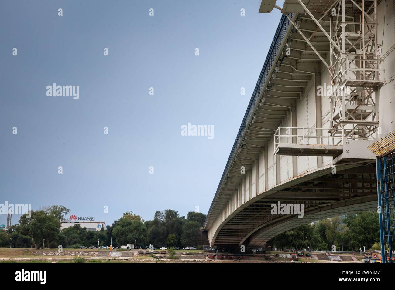 Picture of brankov most of Belgrade, Serbia, with a panorama of Novi ...