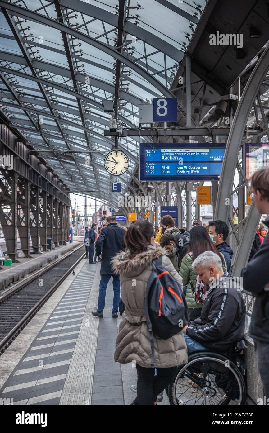 Picture of people waiting for trains in Koln Hbf in Cologne, Germany ...