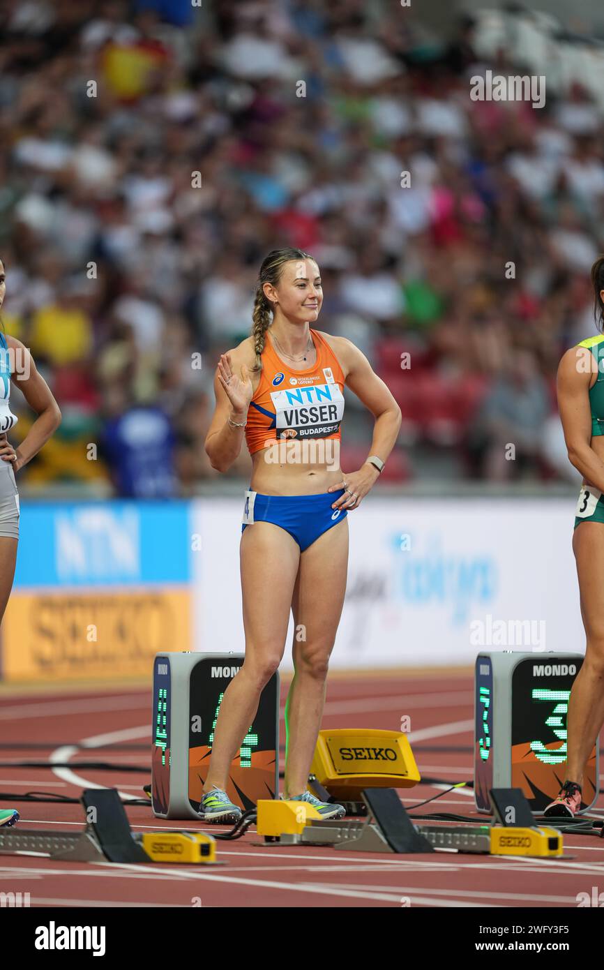 Nadine VISSER participating in the 100 meters hurdles at the World Athletics Championships in ...