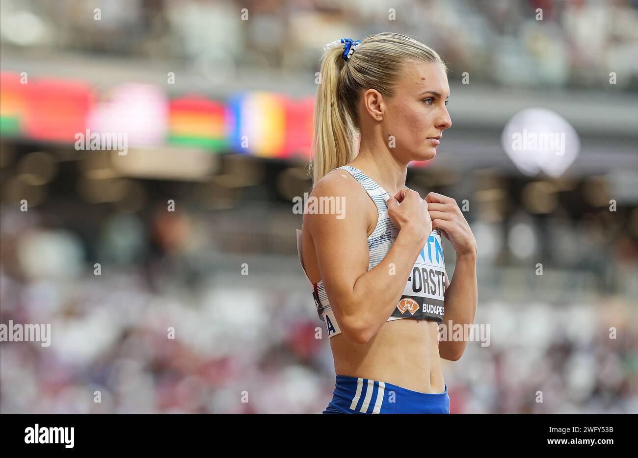 Viktória FORSTER participating in the 100 meters hurdles at the World ...