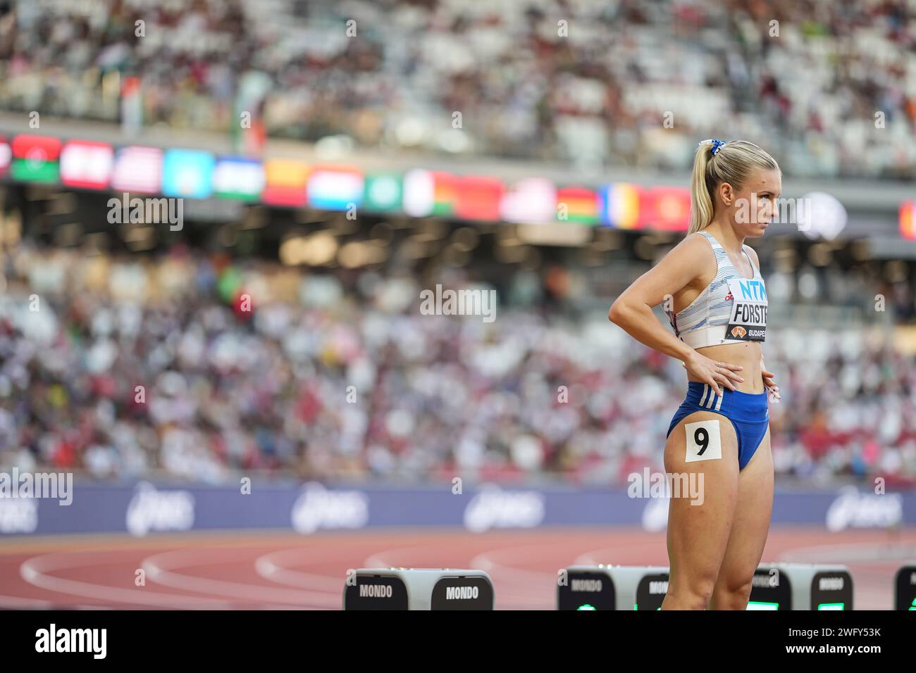 Viktória FORSTER participating in the 100 meters hurdles at the World ...