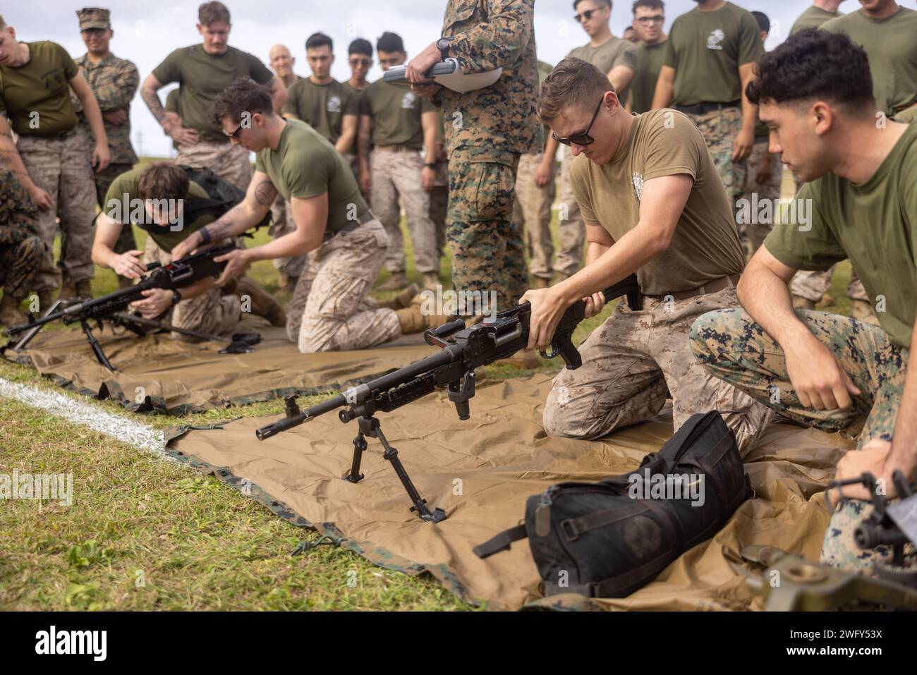 U.S. Marines with Marine Air Support Squadron (MASS) 2 participate in a ...