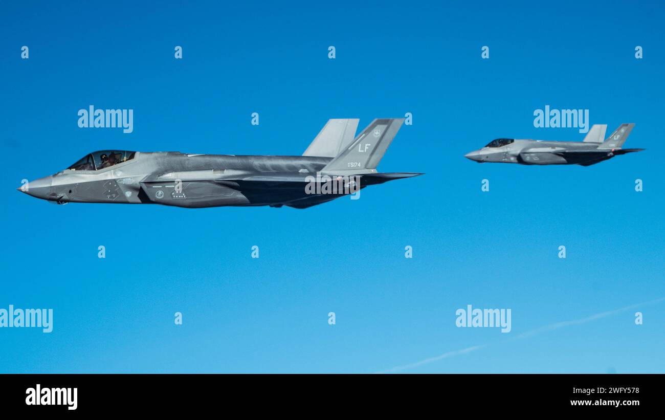 Two F-35 Lightning II assigned to the 56th Fighter Wing fly on Jan. 26 ...