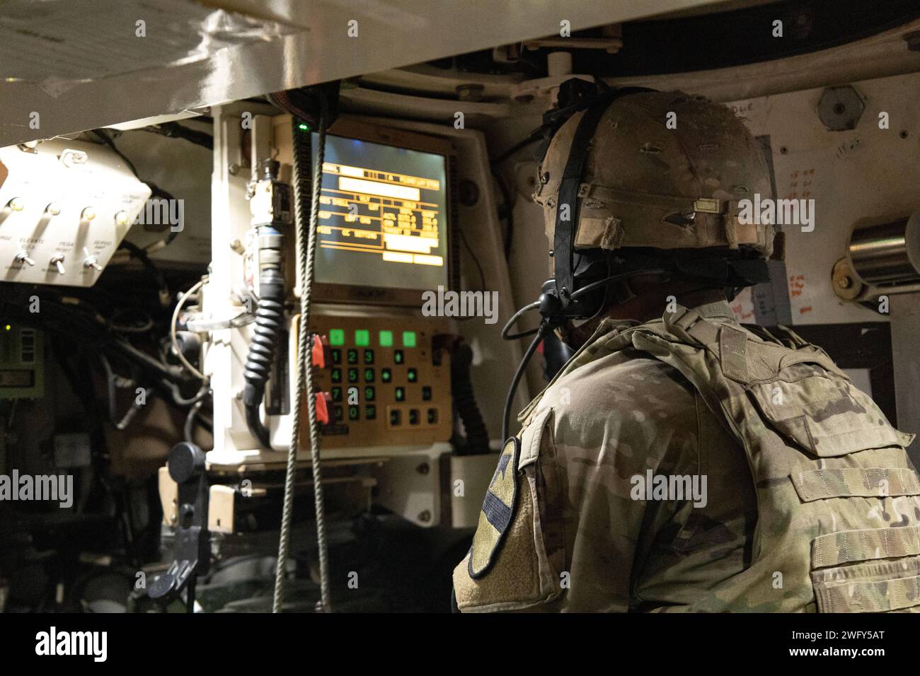 Sgt. Kylan Wilson, a U.S. Army Trooper assigned to Apex Battery, 2nd ...
