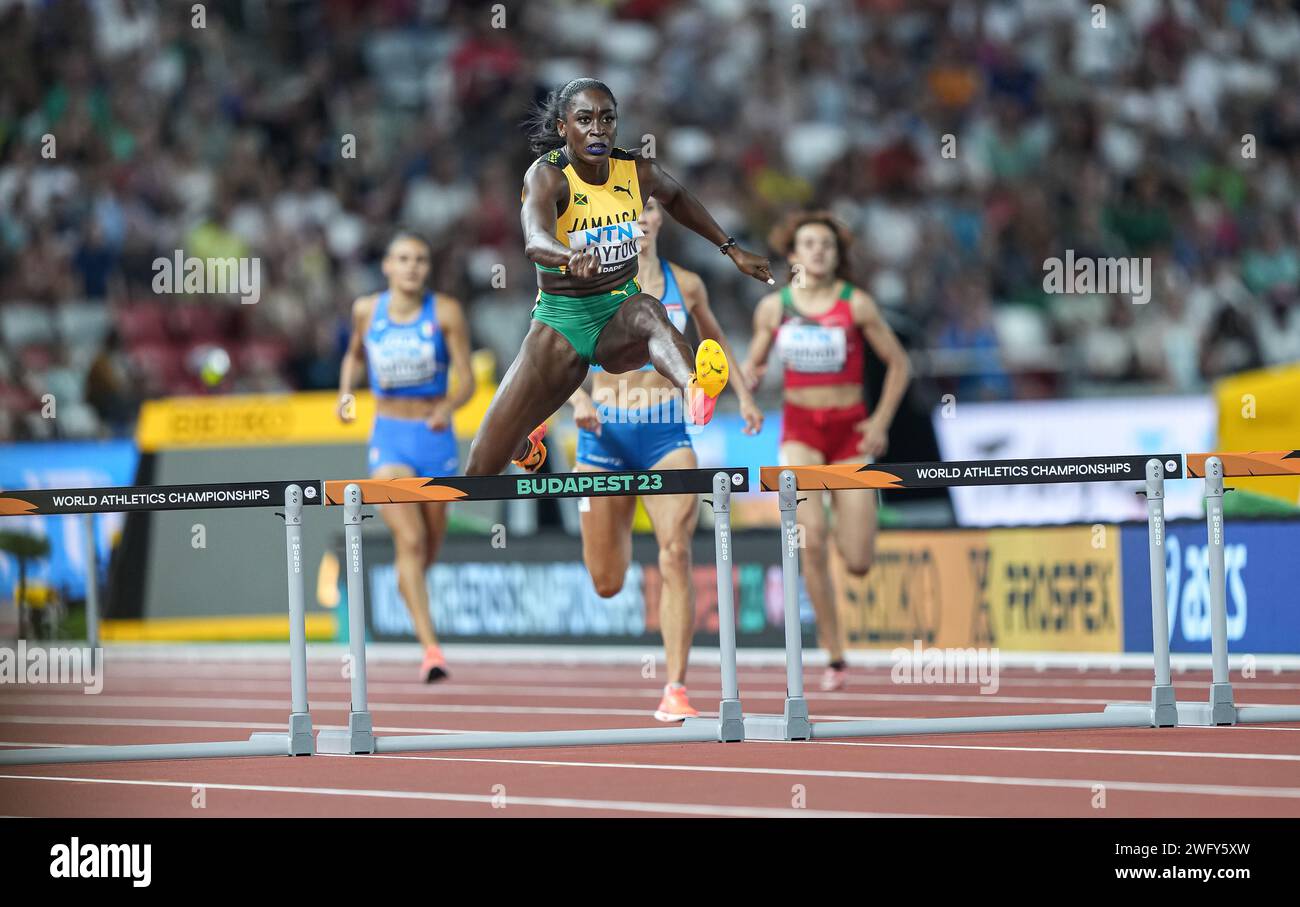 Rushell CLAYTON participating in the 400 meters hurdles at the World ...