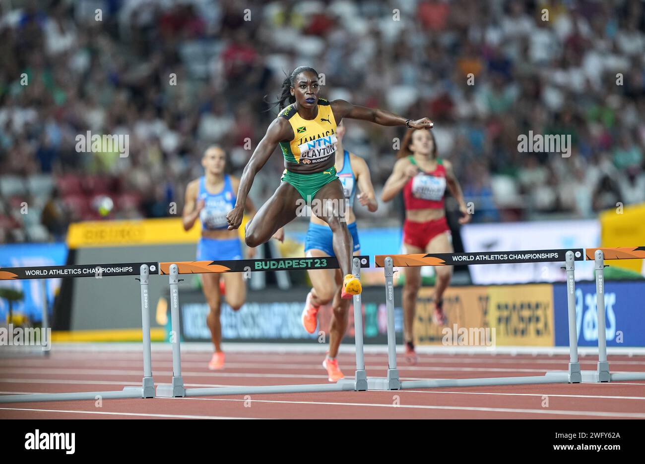Rushell CLAYTON participating in the 400 meters hurdles at the World ...