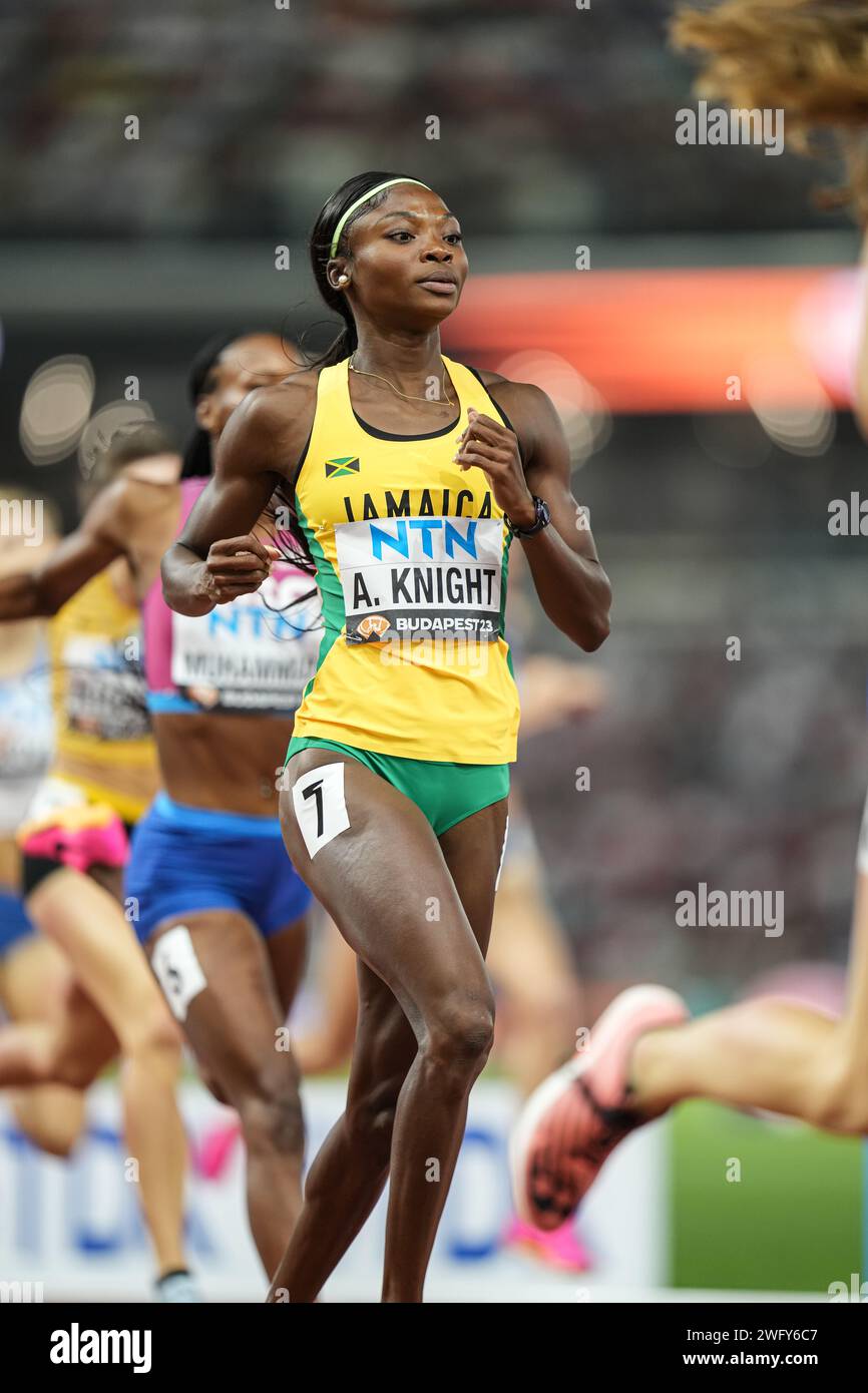 Andrenette KNIGHT participating in the 400 meters hurdles at the World ...