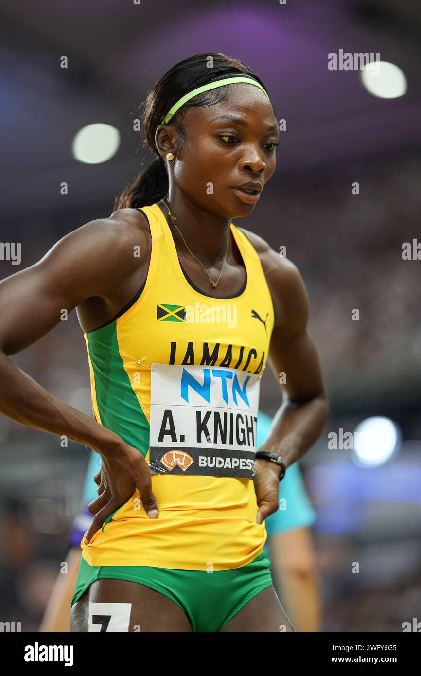 Andrenette KNIGHT participating in the 400 meters hurdles at the World ...