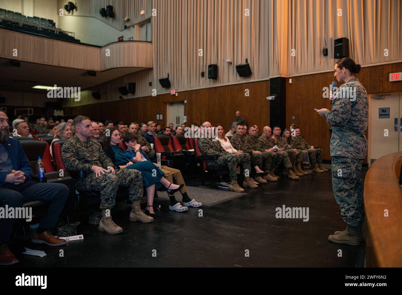 U.S. Marine Corps Lt. Col. Ruth Kehoe, off-going commanding officer of ...