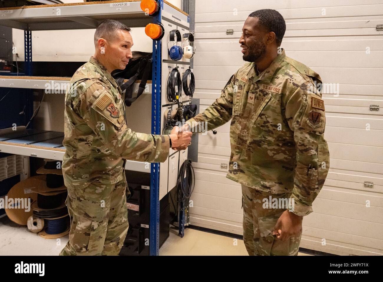 U.S. Air Force Maj. Gen. Thomas Hensley, left, 16th Air Force deputy ...