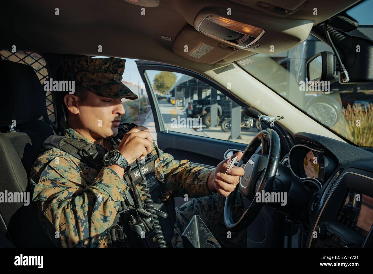 U.S. Marine Corps Lance Cpl. Diego Moreno, military police officer ...