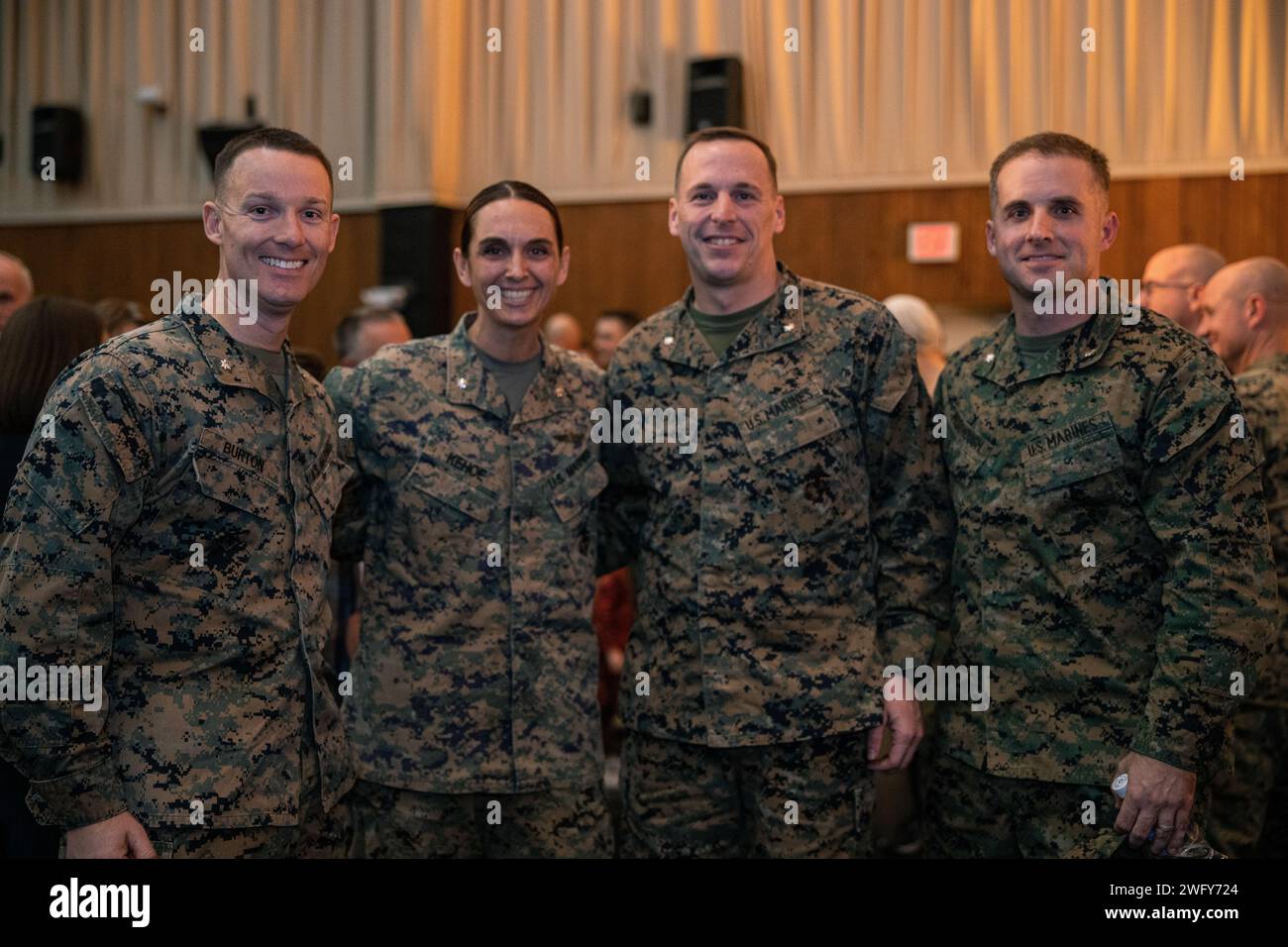 From left, U.S. Marine Corps Lt. Col. David Burton, commanding officer ...