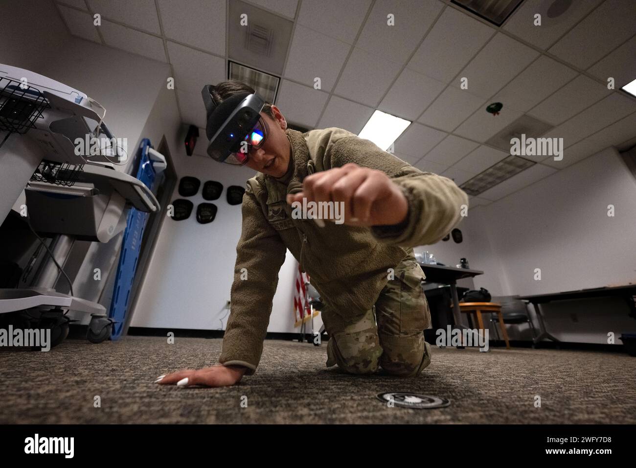 U.S. Air National Guard Staff Sgt. Corina Hutchcraft, an Aerospace Medical Service Specialist ...
