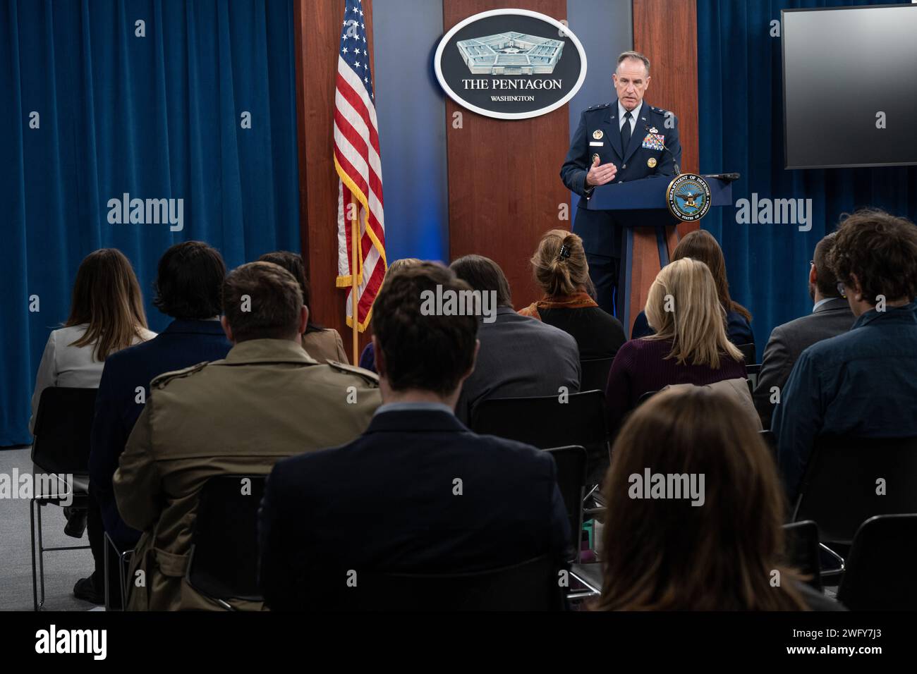 Pentagon Press Secretary U.S. Air Force Maj. Gen. Pat Ryder conducts a ...