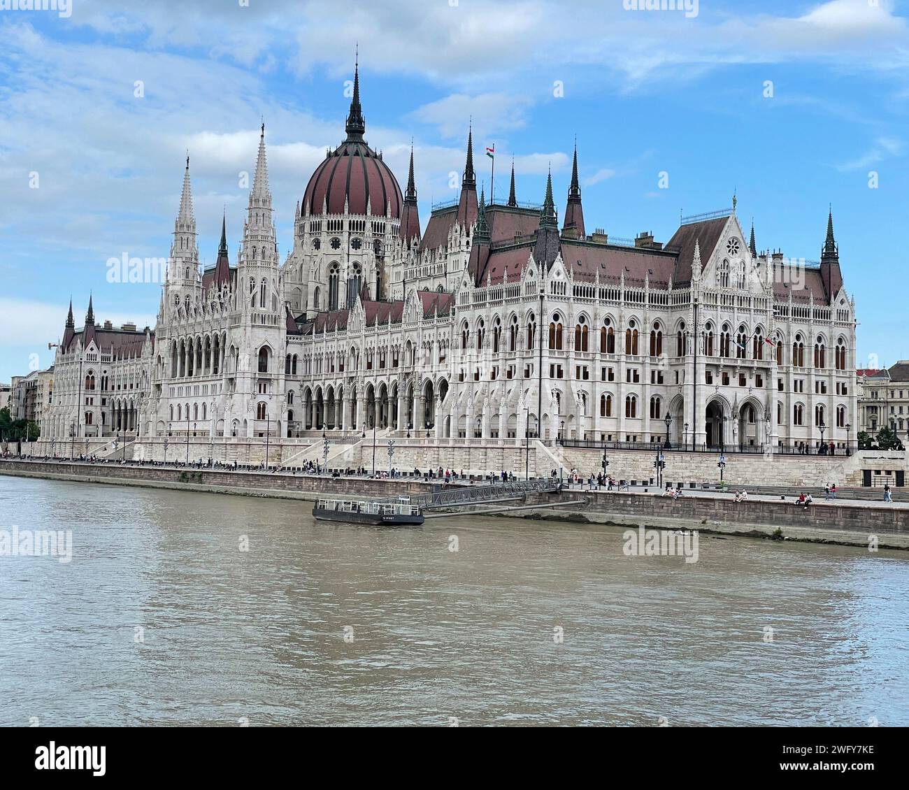 Budapest, HU – June 11, 2023 Landscape daytime view of the domed neo ...