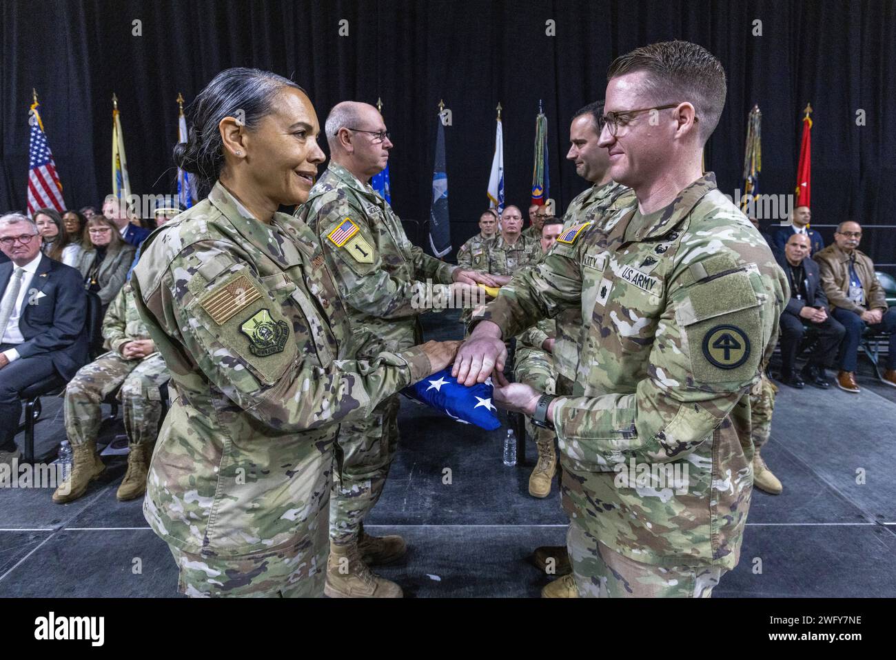 U.S. Air Force Col. Yvonne L. Mays, left, Deputy Adjutant General of ...