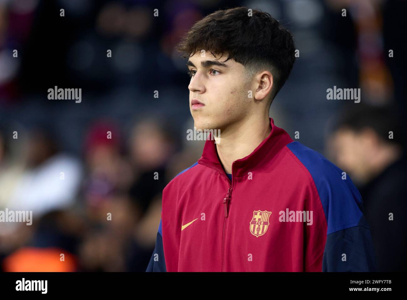 BARCELONA, SPAIN - JANUARY 31: Pau Cubarsi of FC Barcelona during the ...
