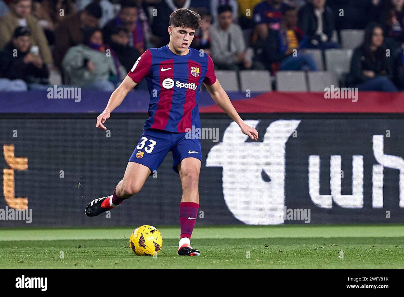 BARCELONA, SPAIN - JANUARY 31: Pau Cubarsi of FC Barcelona during the ...