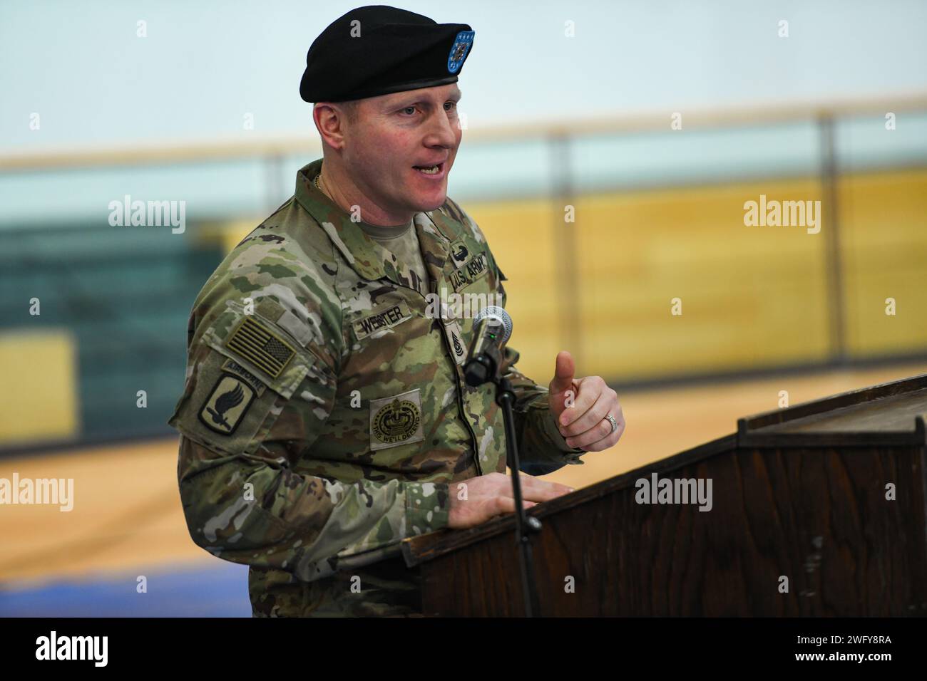 U.S. Army Command Sgt. Maj. Caleb Webster, Senior Enlisted Advisor of ...
