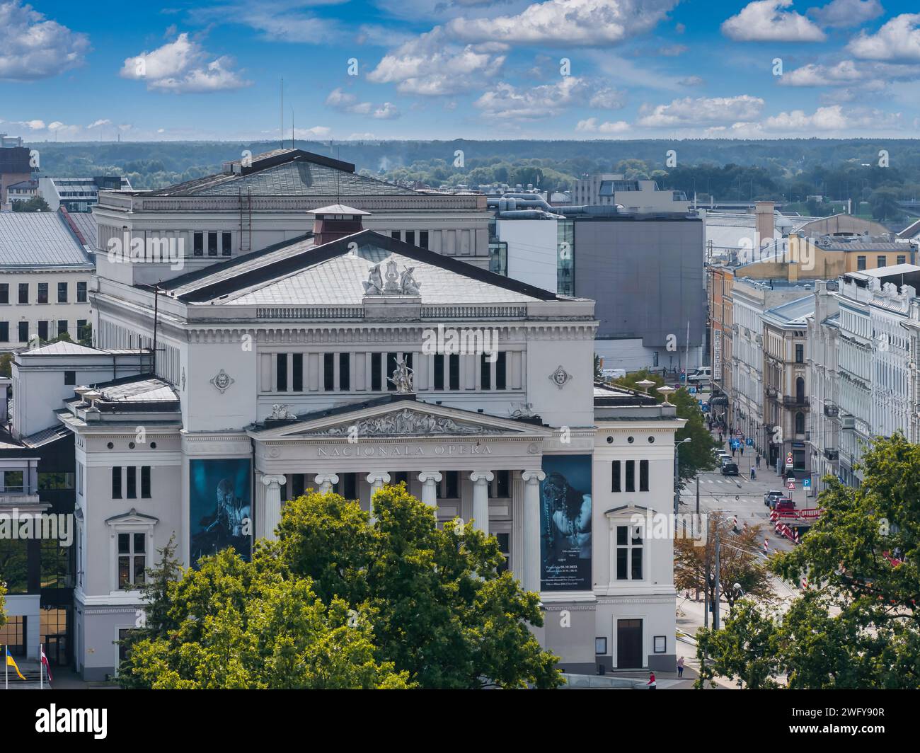 Latvian National Opera house from above Stock Photo - Alamy