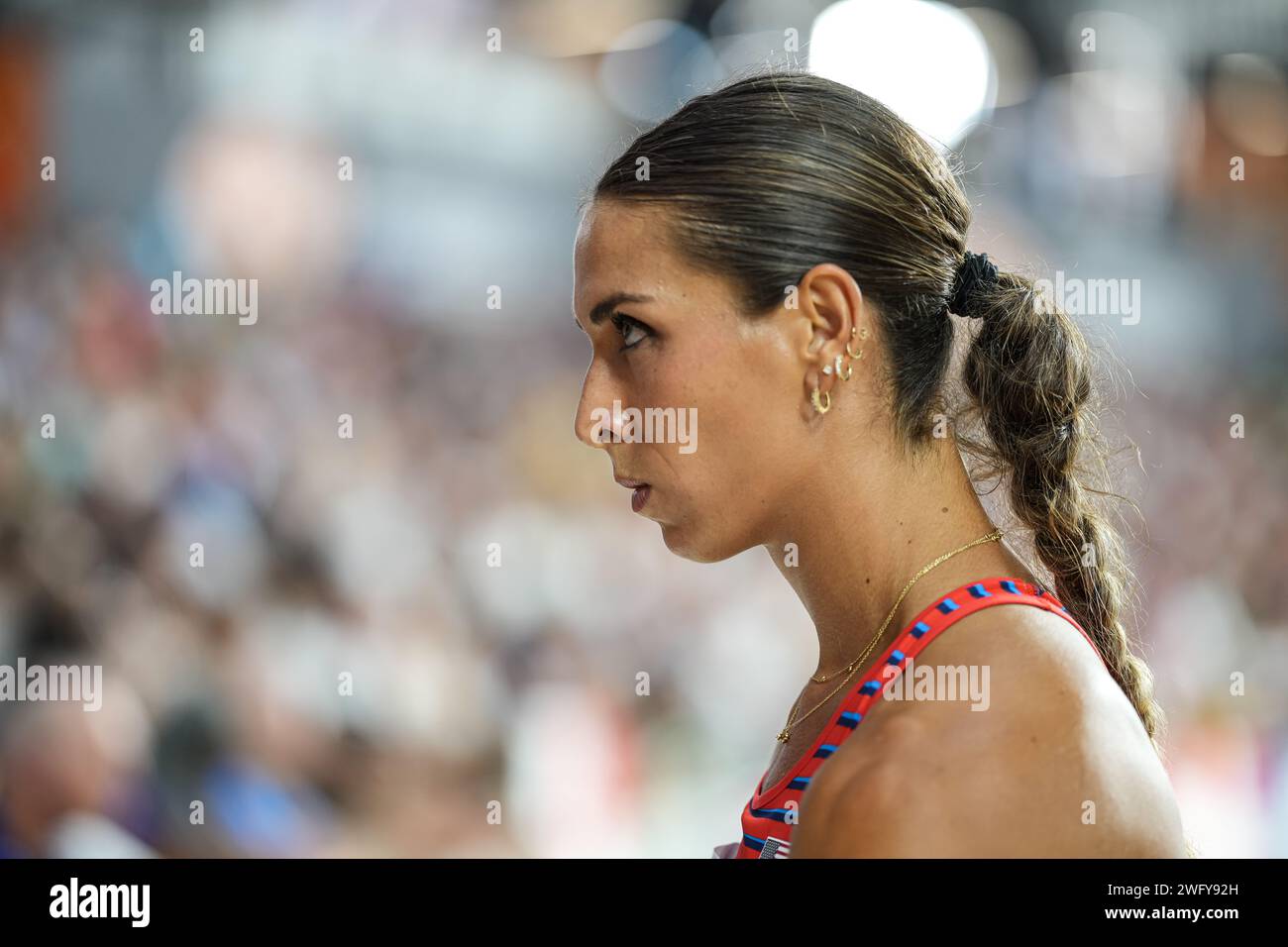 Valarie ALLMAN participating in the Discus Throw at the World Athletics Championships in ...