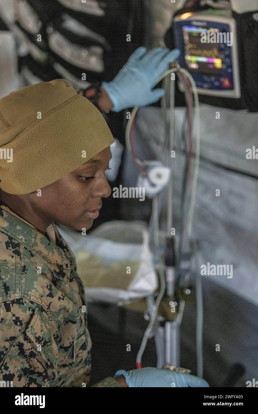 U.S. Navy Petty Officer 2nd Class Kaelyn Timpson, a hospital corpsman ...