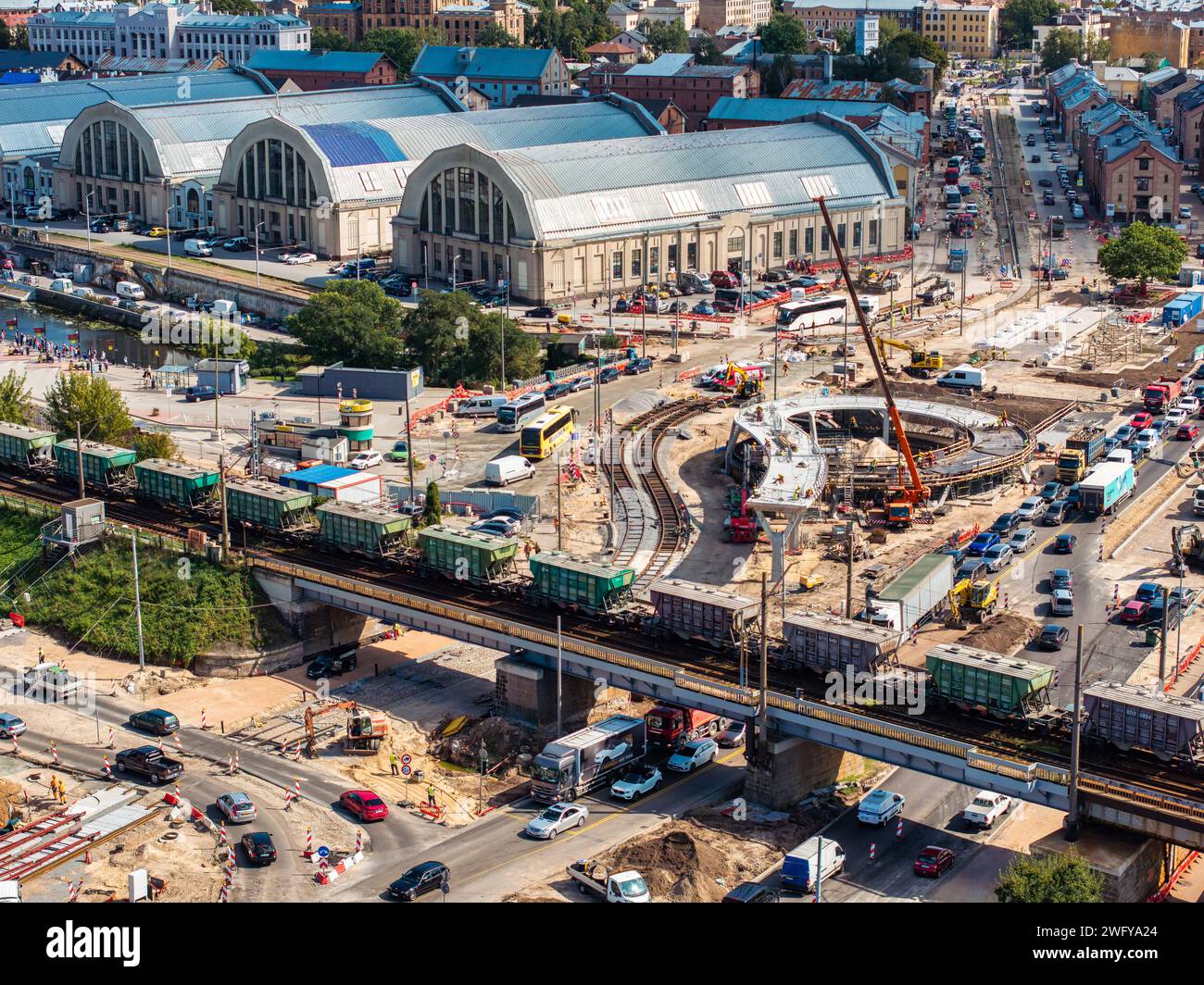 Building the Rail Baltica railway project in Riga, Latvia Stock Photo ...