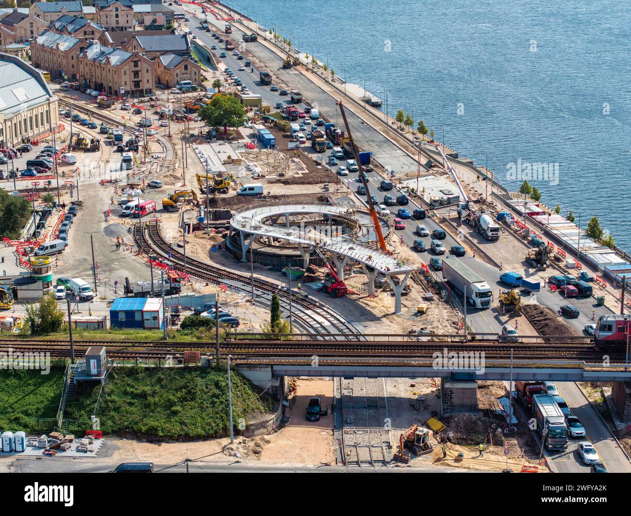 Building the Rail Baltica railway project in Riga, Latvia Stock Photo ...