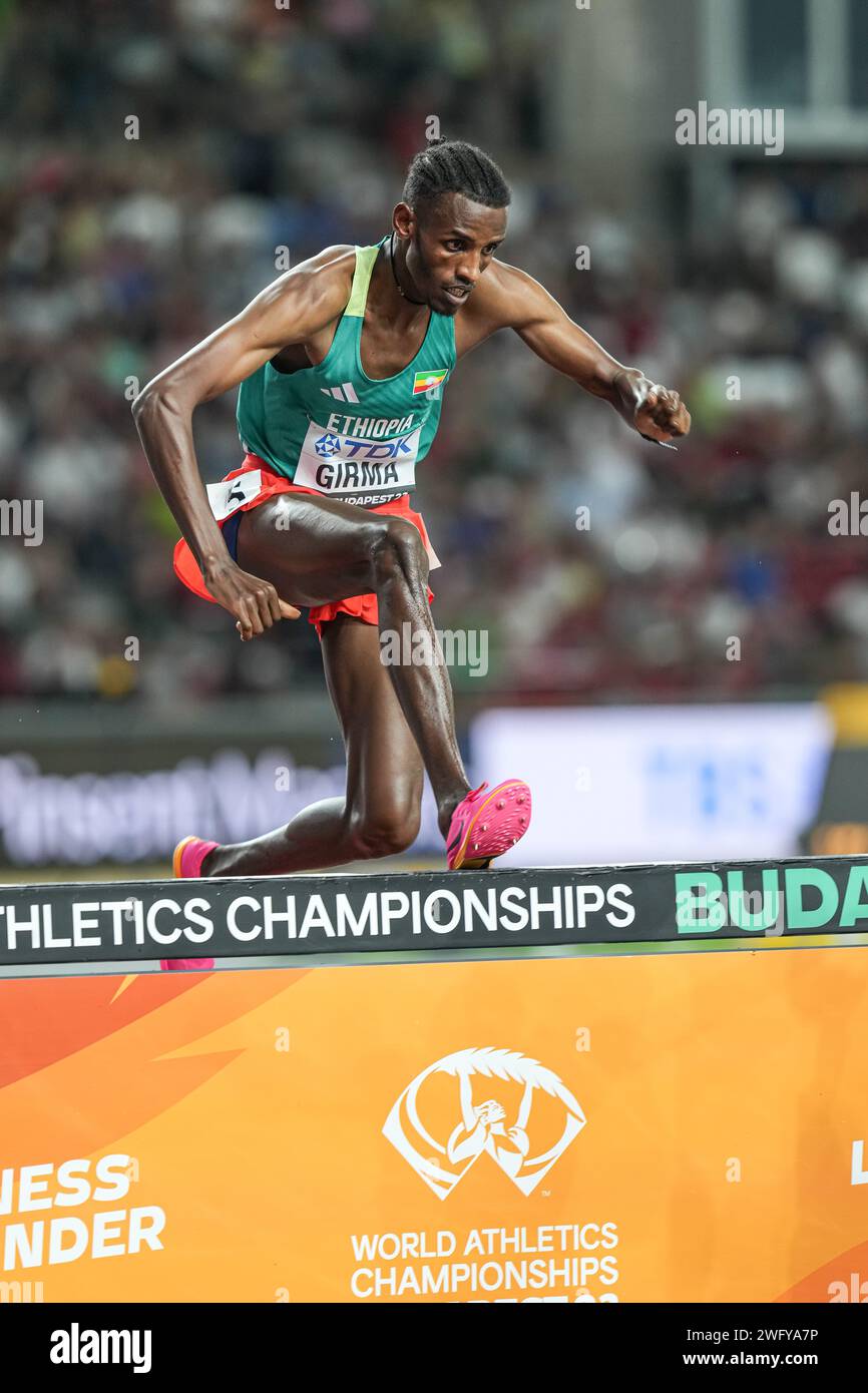 Lamecha GIRMA participating in the 3000 METRES STEEPLECHASE at the ...