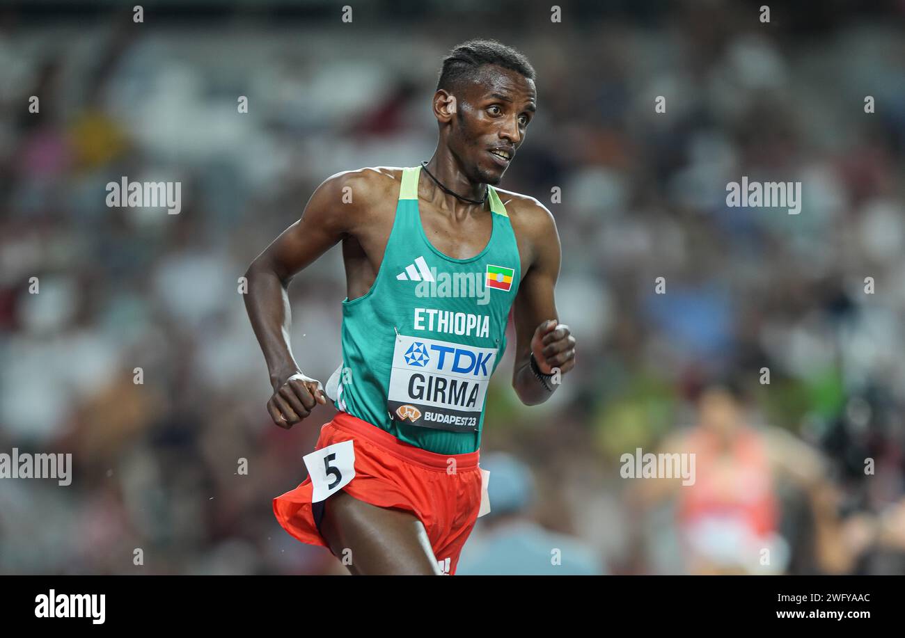 Lamecha GIRMA participating in the 3000 METRES STEEPLECHASE at the ...