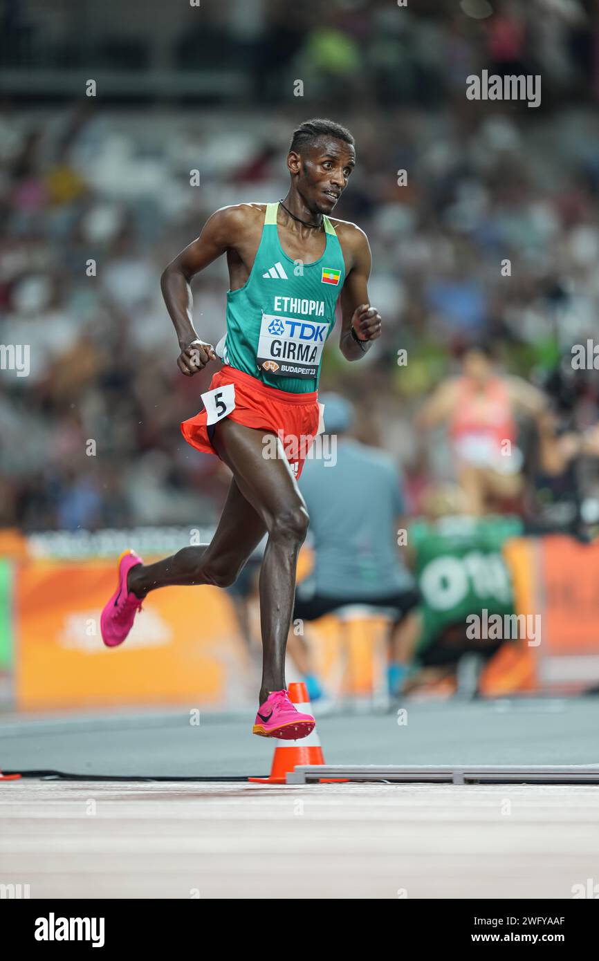 Lamecha GIRMA participating in the 3000 METRES STEEPLECHASE at the ...