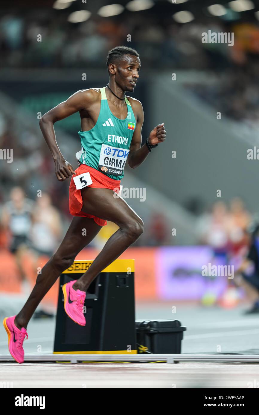 Lamecha GIRMA participating in the 3000 METRES STEEPLECHASE at the ...